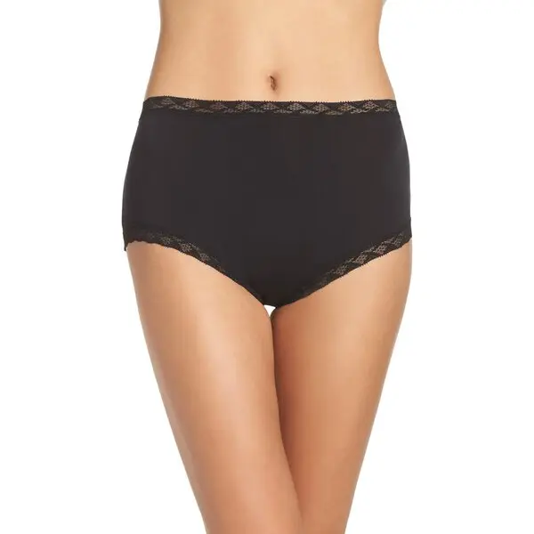 Natori Bliss Stretch Cotton Full Briefs - Black