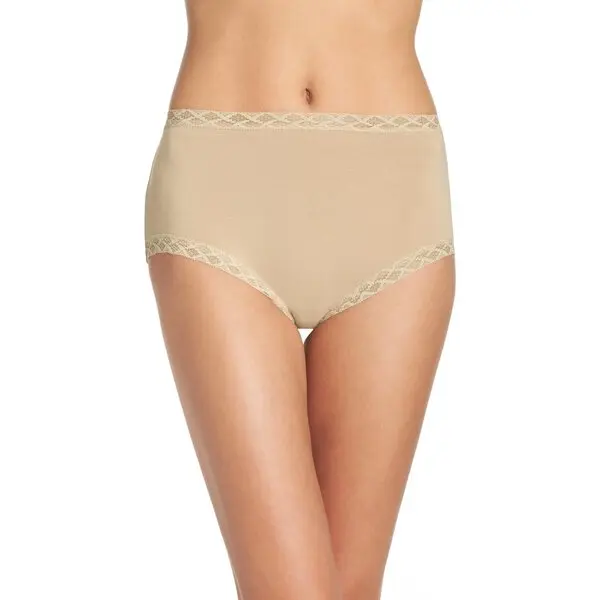 Natori Bliss Stretch Cotton Full Briefs - Cafe