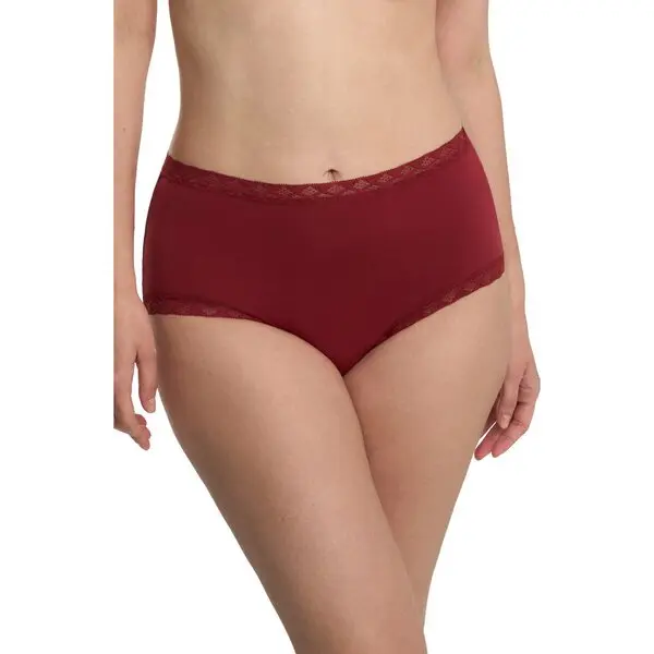 Natori Bliss Stretch Cotton Full Briefs - Dk Red