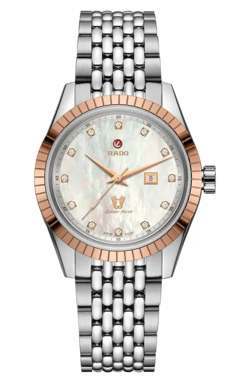 RADO Tradition Golden Horse Diamond Bracelet Watch - Silver/mop