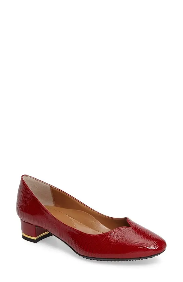 J. Reneé Bambalina Block Heel Pump - Deep Red Faux Leather