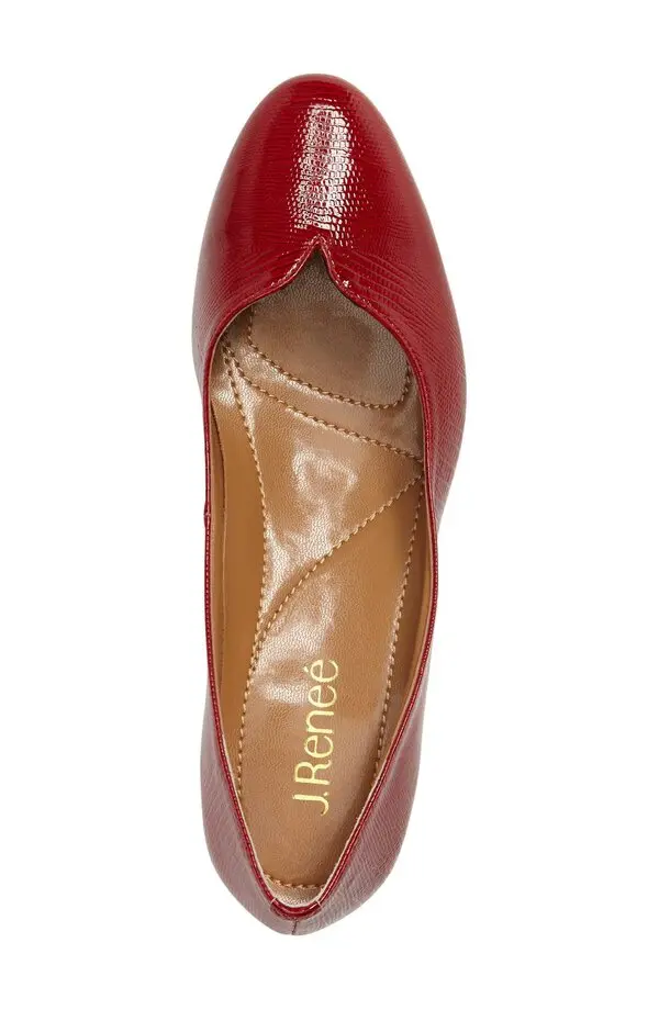 J. Reneé Bambalina Block Heel Pump - Deep Red Faux Leather