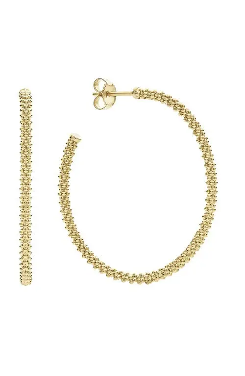 Lagos 18k Caviar Hoop Earrings - Gold