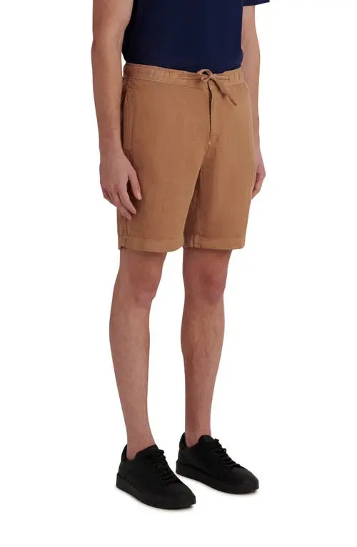 Bugatchi Drawstring Linen Shorts - Caramel
