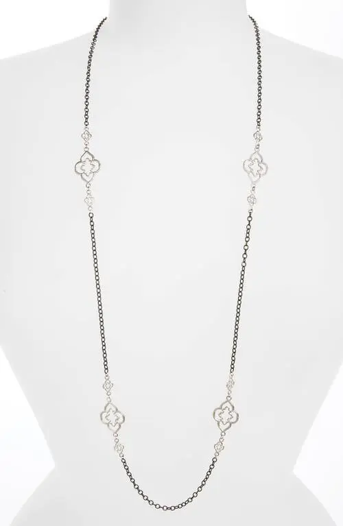 Armenta Heraldry Openwork Station Necklace - Black