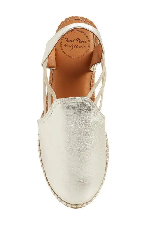TONI PONS Noelia Espadrille Slingback - Platinum Leather