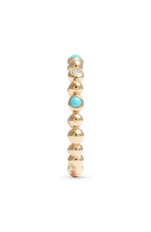 Anzie Dew Drop Étoile Diamond And Turquoise Ring