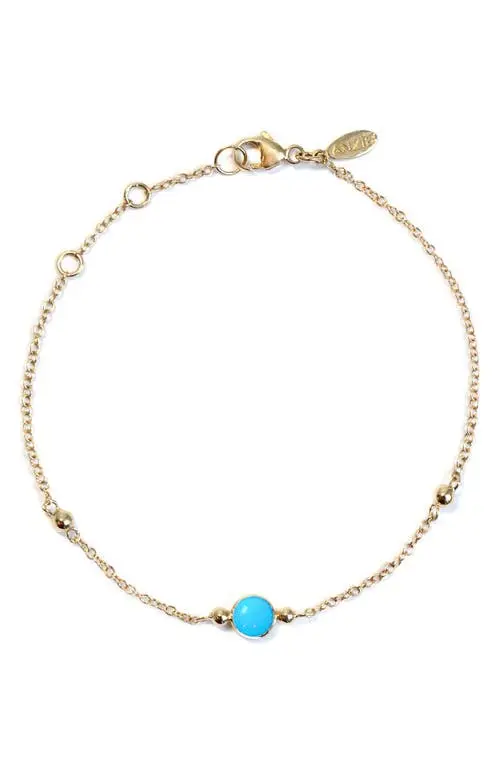 Anzie Bonheur Turquoise Bracelet - Gold