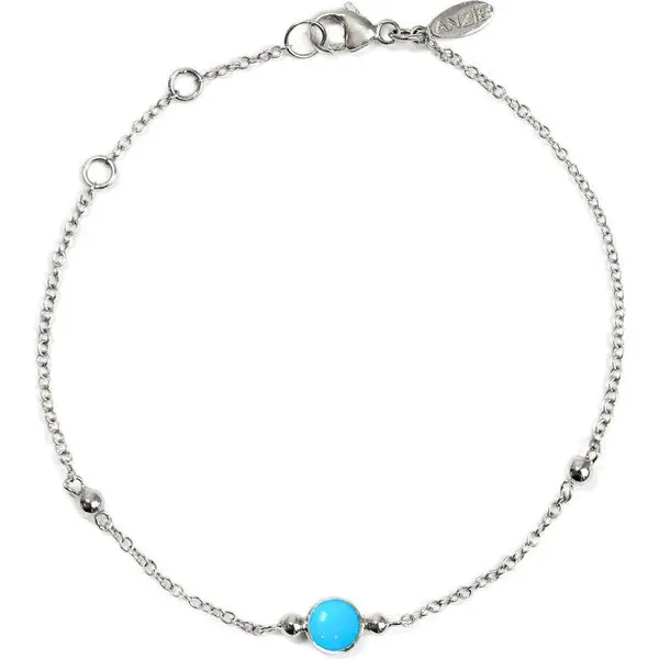 Anzie Bonheur Turquoise Bracelet - Silver