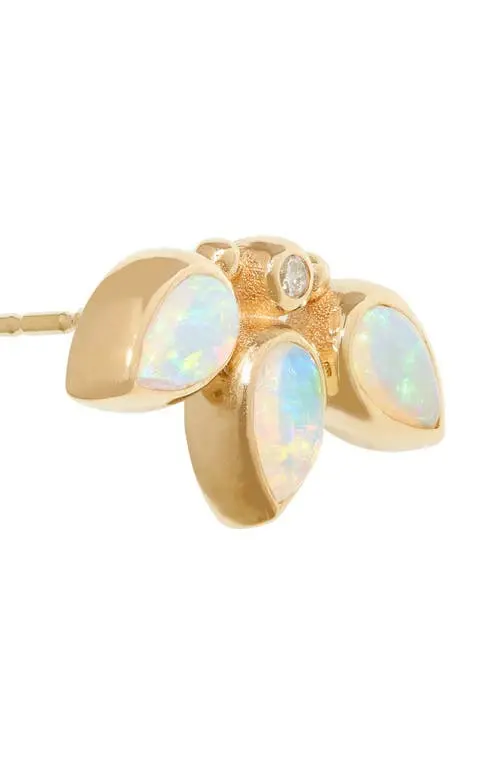 Anzie Bezel Bouquet Opal & Diamond Stud Earrings