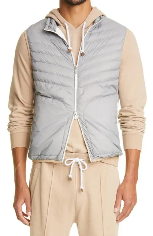 Brunello Cucinelli Quilted Down Vest - Grey