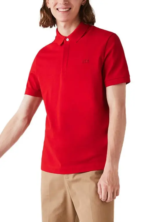 Lacoste Paris Regular Fit Stretch Polo - Red