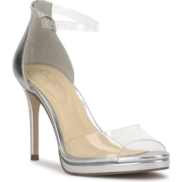 Jessica Simpson Daisile Ankle Strap Sandal - Silver/clear