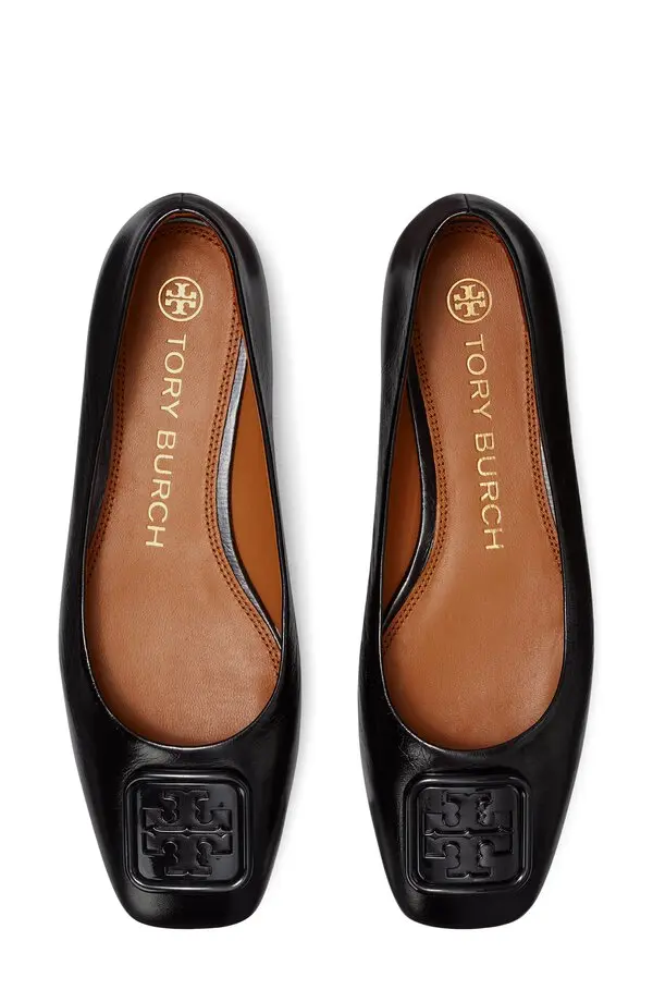 Tory Burch Georgia Square Toe Ballet Flat - Black
