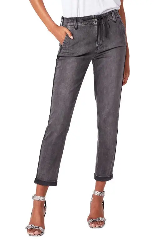 Paige Christy Drawstring High Waist Denim Pants - Faded Mist
