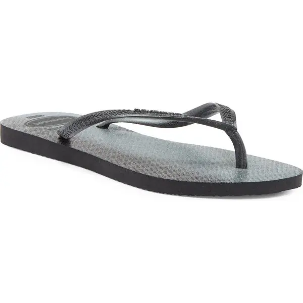 Havaianas Ombré Slim Gloss Flip Flop - Black/black