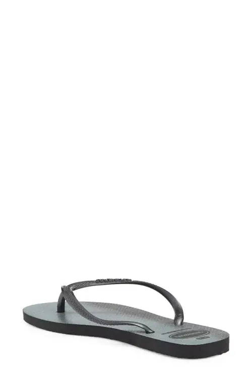 Havaianas Ombré Slim Gloss Flip Flop - Black/black
