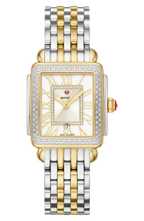 Michele Deco Madison Mid Diamond Bracelet Watch - Gold/silver