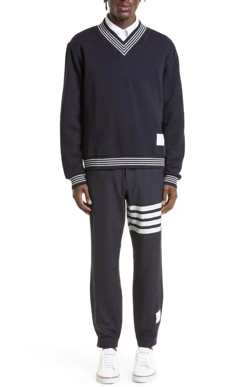Thom Browne 4-bar Wool Track Pants - Navy