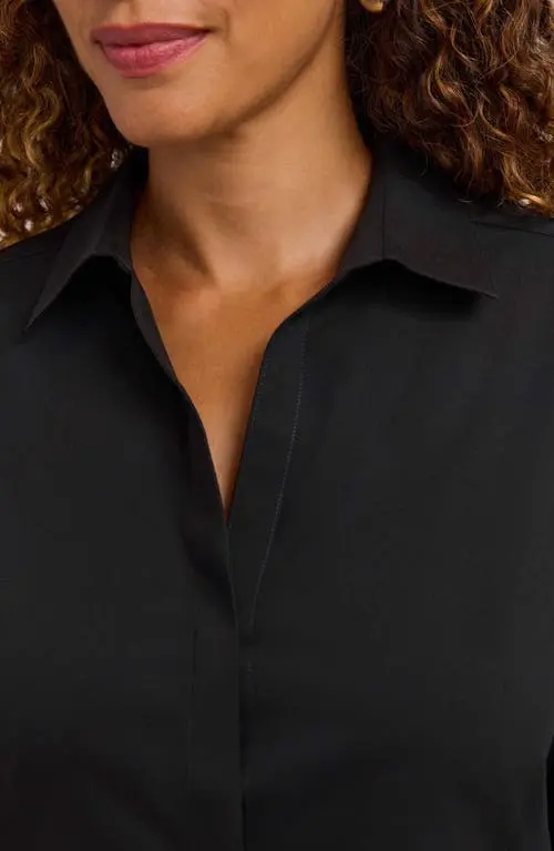 Foxcroft Kylie Non-iron Cotton Button-up Shirt - Black