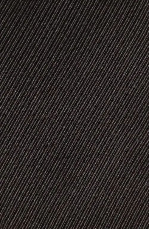 David Donahue Stripe Silk Tie - Black