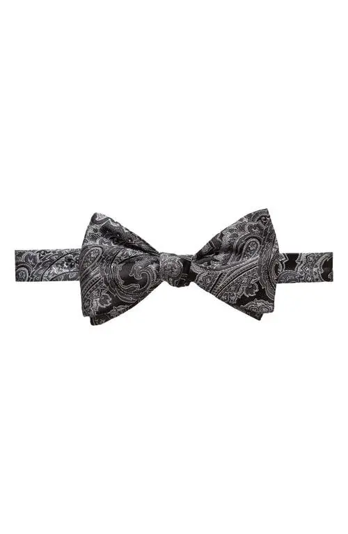 Eton Paisley Silk Bow Tie - Black