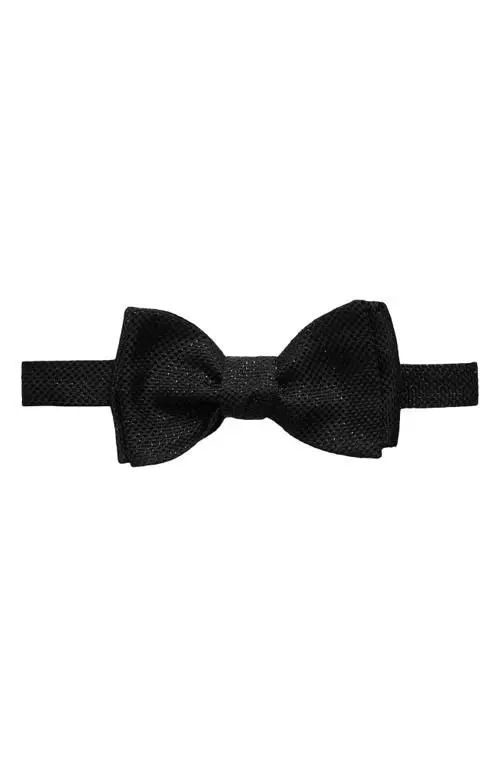 Eton Metallic Silk Blend Bow Tie - Black