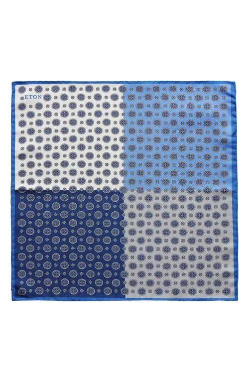 Eton Four-in-one Printed Silk Pocket Square - Blue