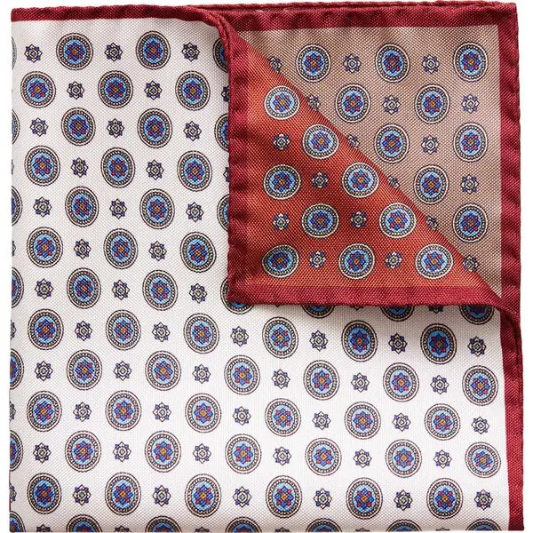 Eton Four-in-one Printed Silk Pocket Square - Brown