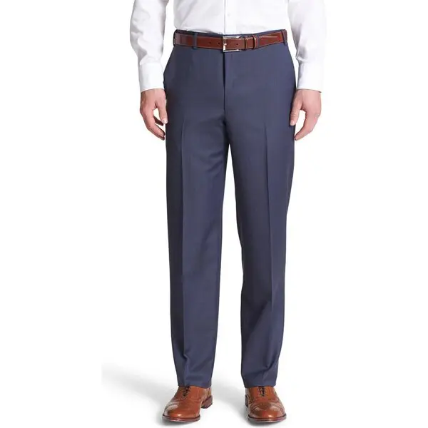 Canali Flat Front Wool Trousers