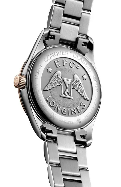 LONGINES Conquest Classic Diamond Index And Rose Gold Bracelet Watch - Stainless Steel