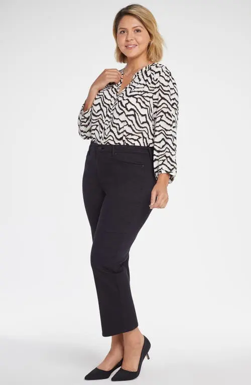 NYDJ Piper Relaxed Crop Straight Leg Jeans - Black