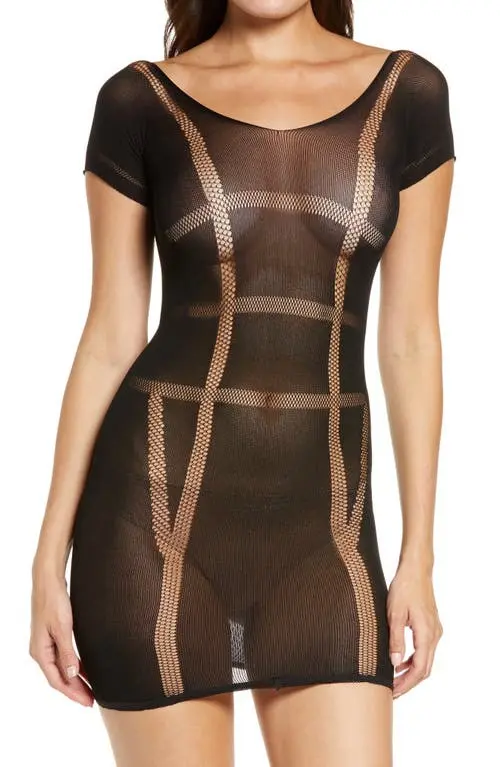 HAUTY Hosiery Mesh Chemise - Black