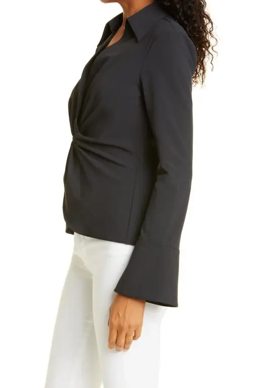 Cinq À Sept Mckenna Knot Waist Shirt - Black