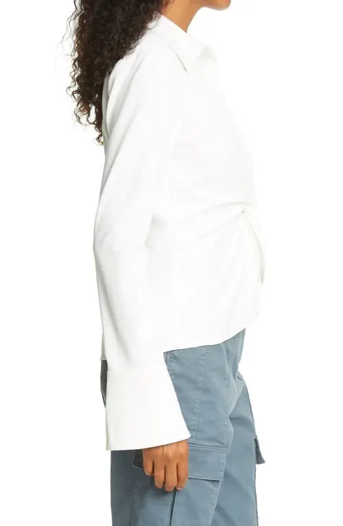 Cinq À Sept Mckenna Knot Waist Shirt - Ivory