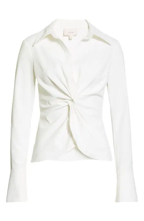 Cinq À Sept Mckenna Knot Waist Shirt - Ivory