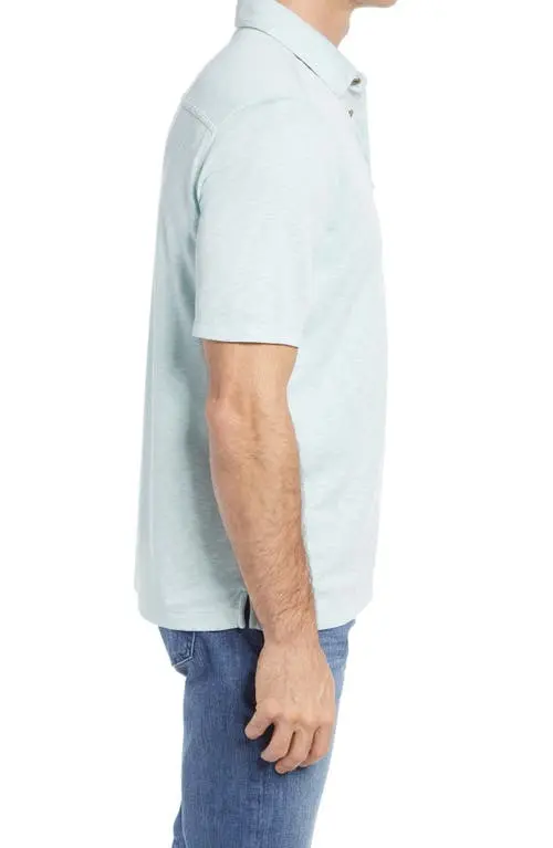 Johnston & Murphy Short Sleeve Slub Knit Polo - Mint