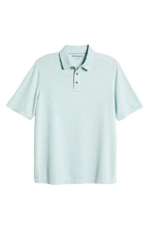 Johnston & Murphy Short Sleeve Slub Knit Polo - Mint
