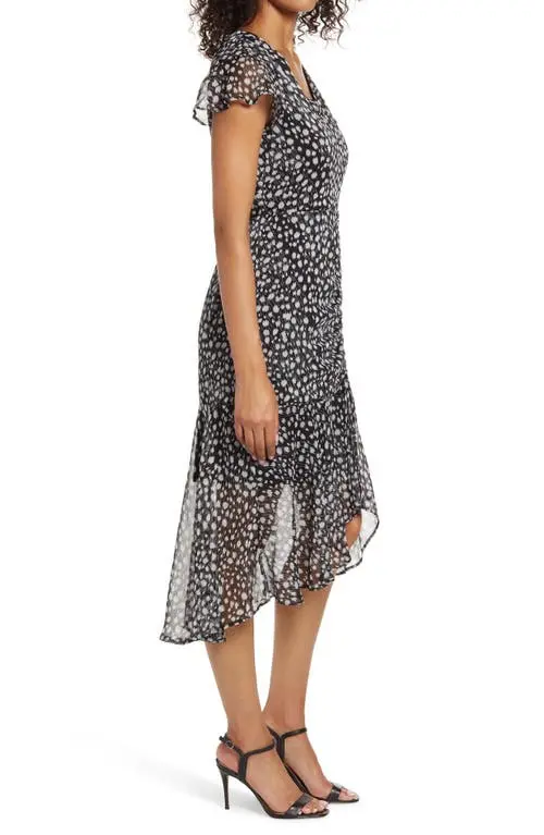 Sam Edelman Printed Ruched Midi Dress