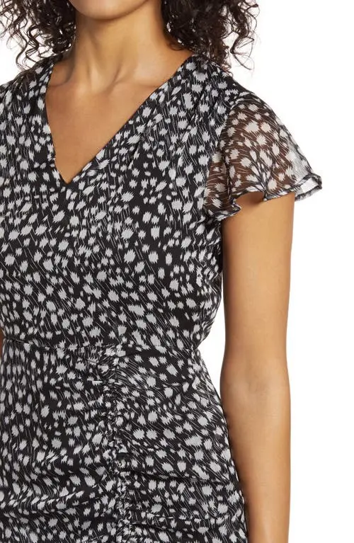 Sam Edelman Printed Ruched Midi Dress