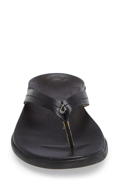 Olukai Honu Flip Flop - Black/ Black