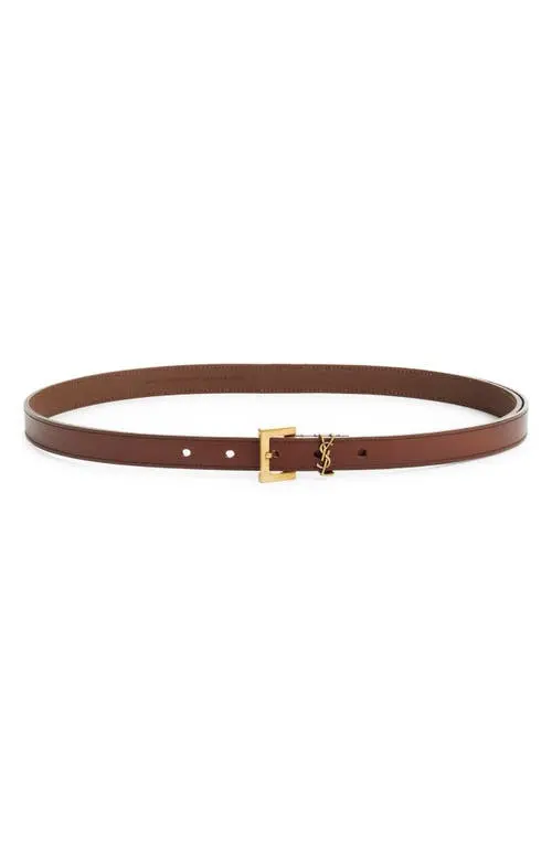 Saint Laurent Cintura Leather Belt - Red Tan