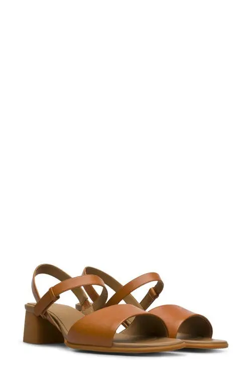 Camper Katie Block Heel Sandal - Medium Brown