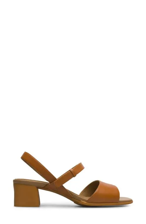 Camper Katie Block Heel Sandal - Medium Brown