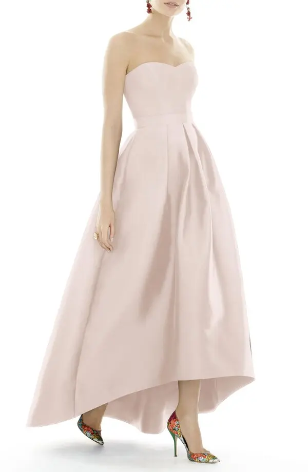 Alfred Sung Strapless High-low Ballgown