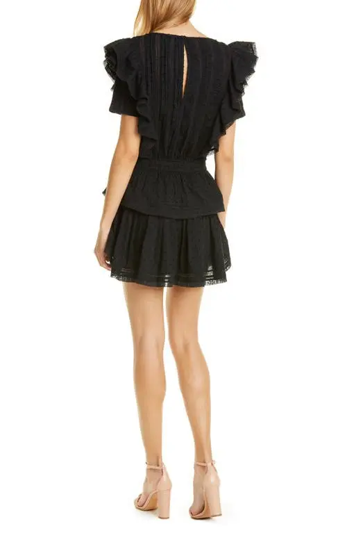 LoveShackFancy Natasha Ruffle Tiered Minidress - Black