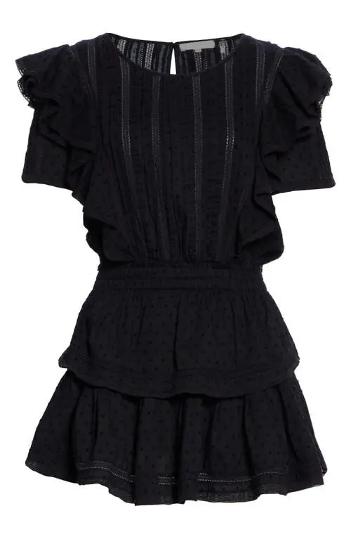 LoveShackFancy Natasha Ruffle Tiered Minidress - Black