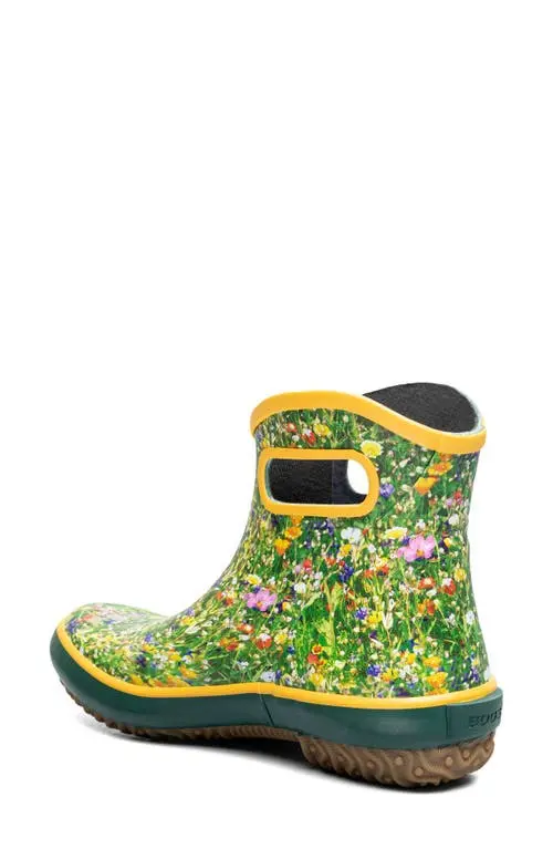 Bogs Patch Ankle Waterproof Rain Boot - Grass Multi