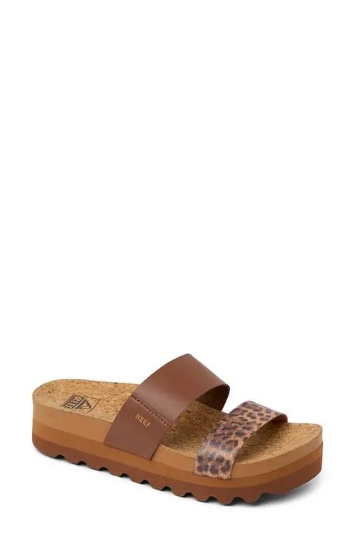 Reef Cushion Vista Hi Slide Sandal - Brown/leopard