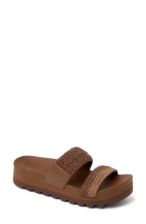 Reef Cushion Vista Hi Slide Sandal - Chocolate/tan Braid